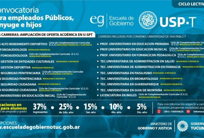 Escuela de Gobierno: amplían las carreras con beneficios de la USPT ...